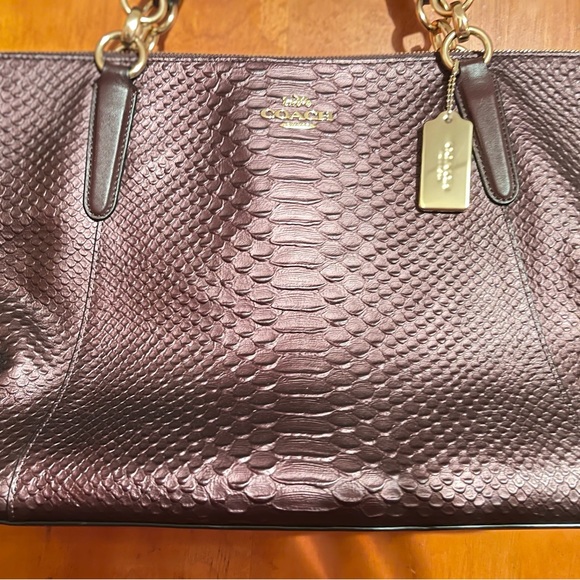 Coach | Bags | Coach Leather Python Ava Tote | Poshmark
